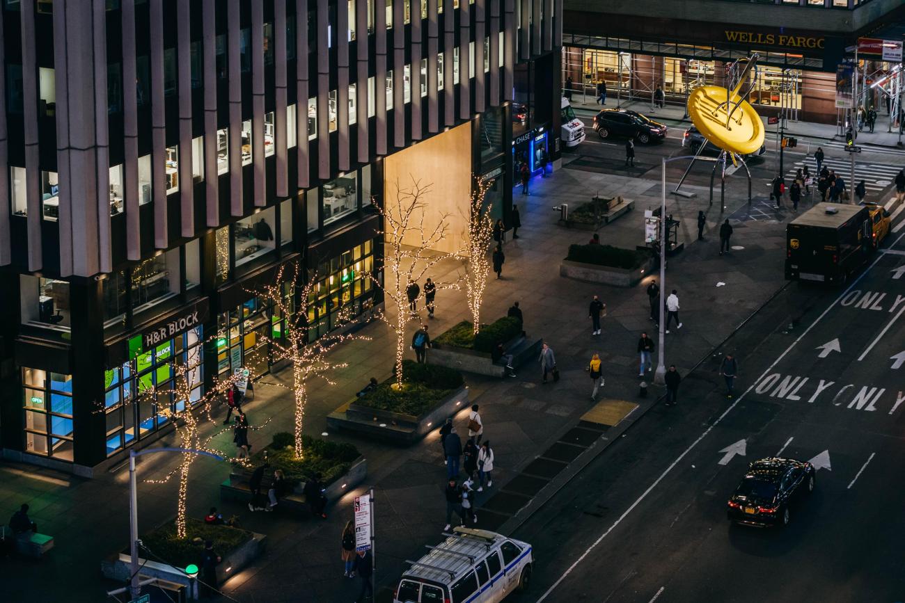 Button & Needle Sculpture | Garment District NYC